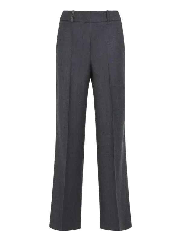 Peserico Tailored Straight Leg Trousers - Dark Gray