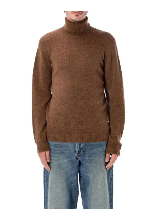 ROBERTO COLLINA High Neck Knitted Sweater - Brown