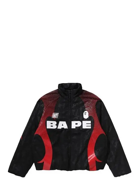 A BATHING APE Aba Frame Monogram Jacquard Logo Padded Jacket - Black