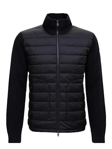 Moncler Quilted Logo Cardigan - Black