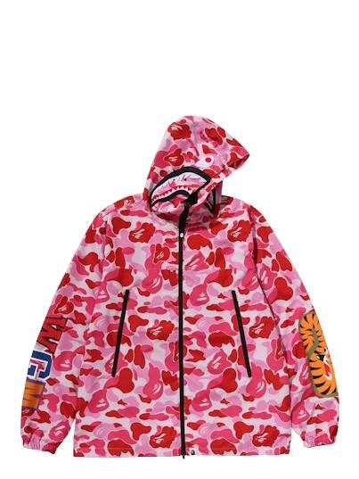 A BATHING APE Abc Camo Shark Hoodie Jacket - Pink