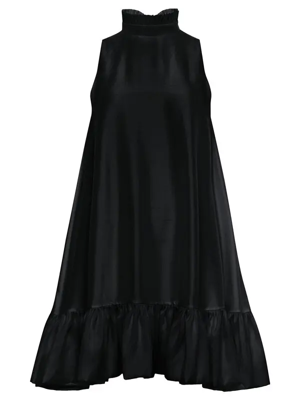 Azeeza Alcott Poplin Trapeze Mini Dress - Black
