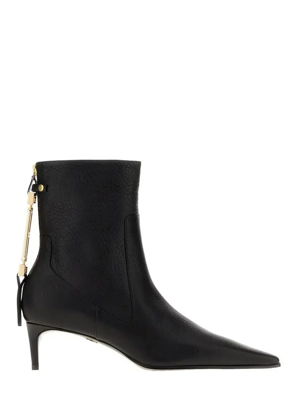 Dsquared2 Leather Ankle Boots With Metal Detail - Black