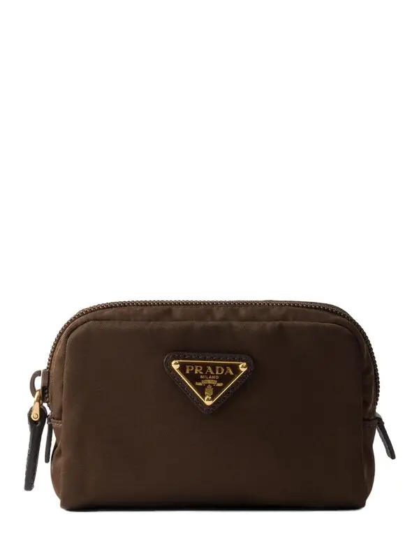 Prada Micro Re-nylon Pouch - Brown
