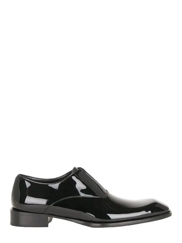 Saint Laurent Milton Patent Leather Slip-on Shoes - Black