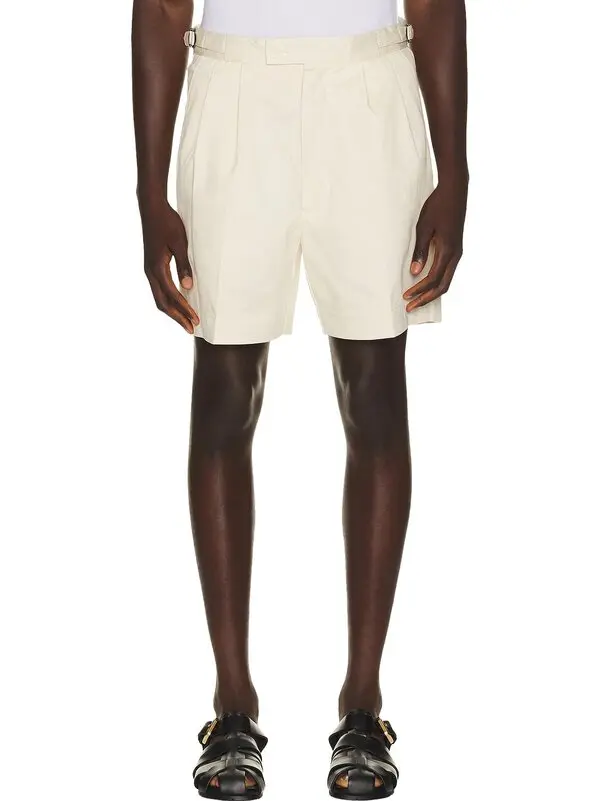 PERCIVAL Blake Double Pleated Shorts - Ecru