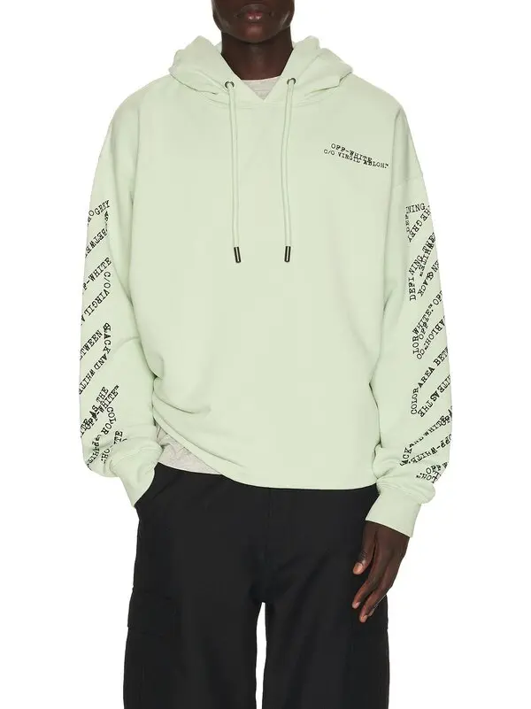 Off-White Type Arrow Loose Hoodie - Mint