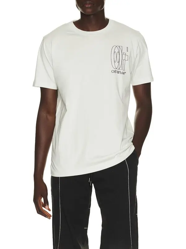 Off-White Double Arrow Slim Tee In White - Bluewash
