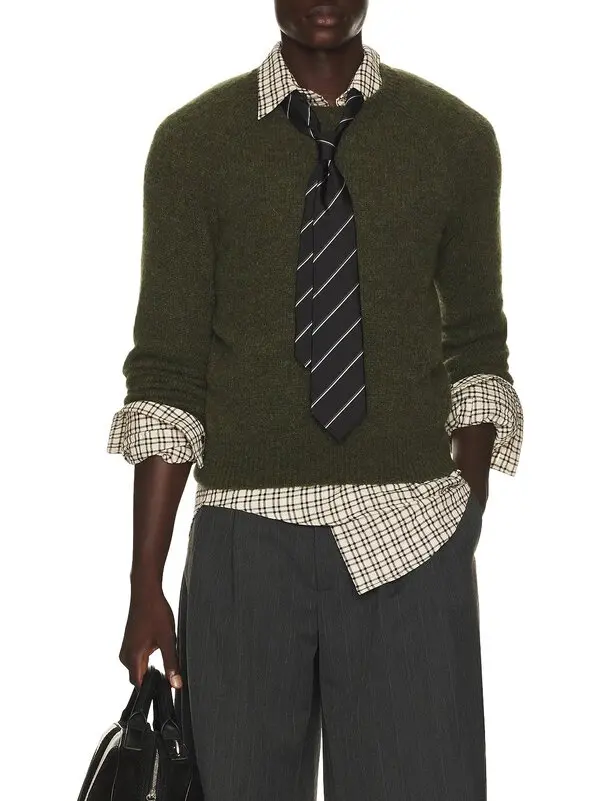 Dries Van Noten Alpaca And Merino Wool Blend Sweater - Forest