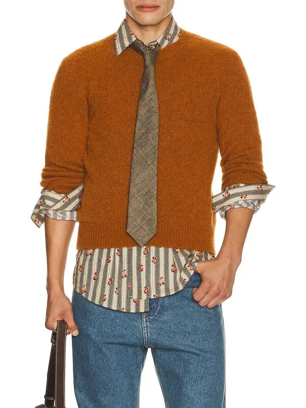 Dries Van Noten Alpaca And Merino Wool Blend Sweater - Rust