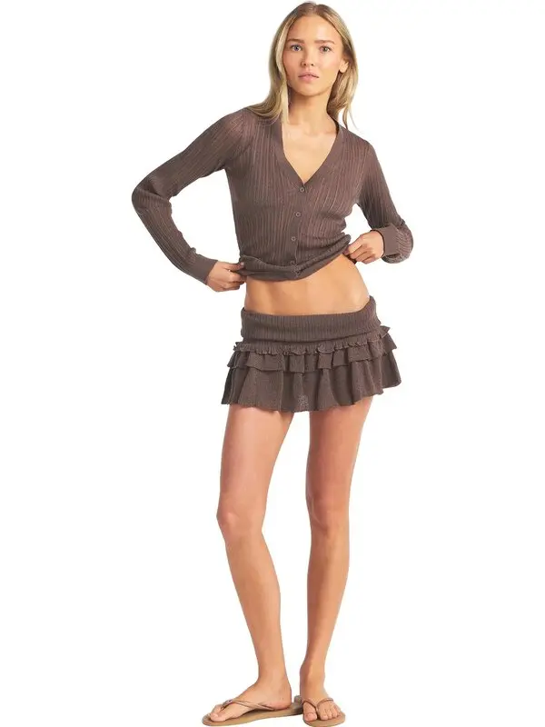 SKIMS Ruffle Mini Skirt - Amethyst