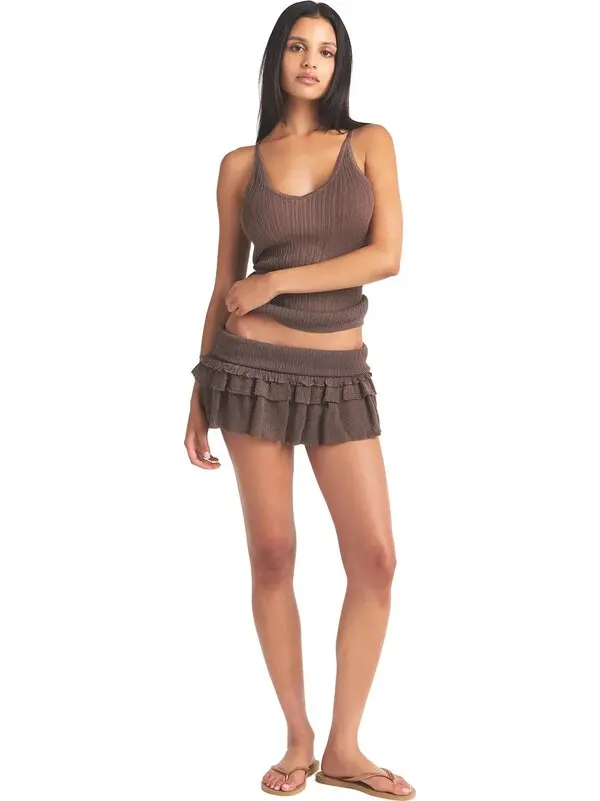 SKIMS Sheer Knit Plunge Tank Top - Amethyst