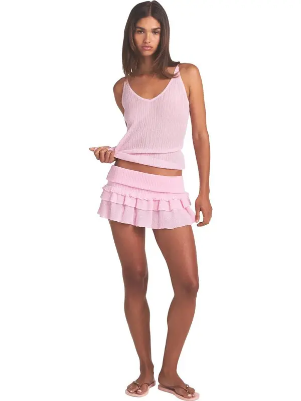 SKIMS Sheer Knit Plunge Tank Top - Peony