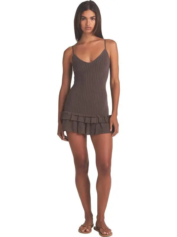 SKIMS Sheer Knit Ruffled Mini Dress - Amethyst