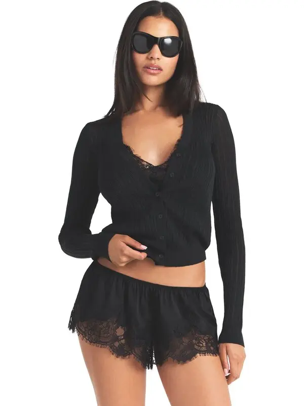 SKIMS Sheer Knit Cardigan - Onyx