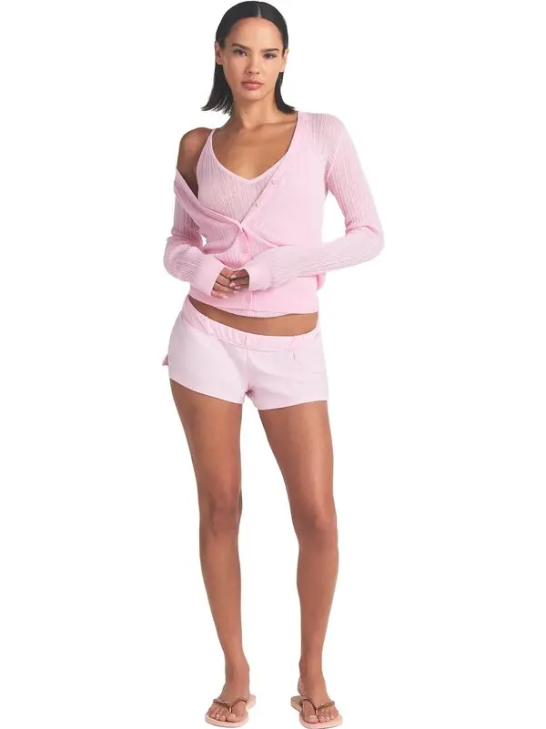 SKIMS Sheer Knit V-neck Cardigan - Peony