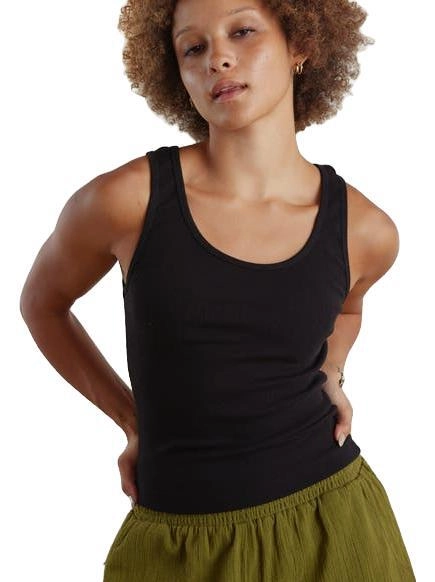 KNOWN SUPPLY Garnet Ribbed Tank - Black