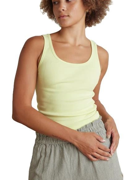 KNOWN SUPPLY Garnet Ribbed Tank - Celery