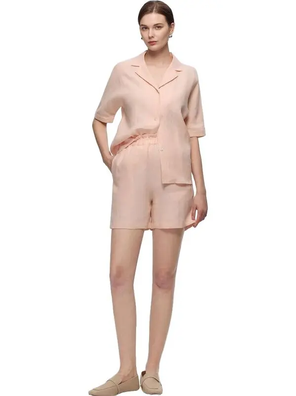 JUANA Hemp Pull-on Shorts - Peach