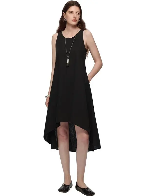 JUANA Hemp High Low Dress - Black