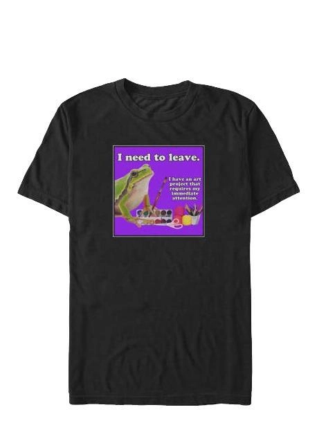 LOST GODS Artistic Frog Project Photo T Shirt - Black