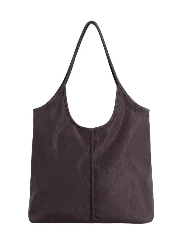 Cos Sculpted Tote Bag In Crinkled Shell - Brown