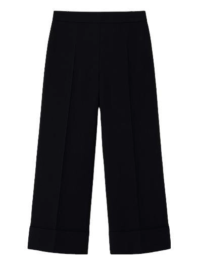 CONQUISTA Culottes With Turn-up Hem - Black