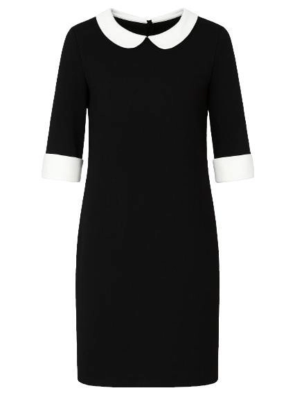 CONQUISTA Straight Dress With Contrast Details - Black