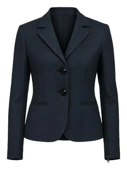 CONQUISTA Button Blazer With Zip Detail - Blue