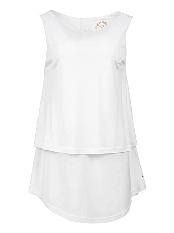 CONQUISTA Sleeveless Layered Tunic - White