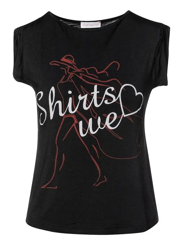 CONQUISTA Shirts We Love" Graphic T-shirt - Black