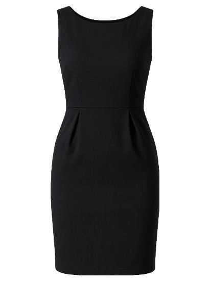 CONQUISTA Sleeveless Tulip Dress With Deep V Back - Black