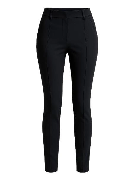CONQUISTA Mid Rise Jeggings With Decorative Seams - Black
