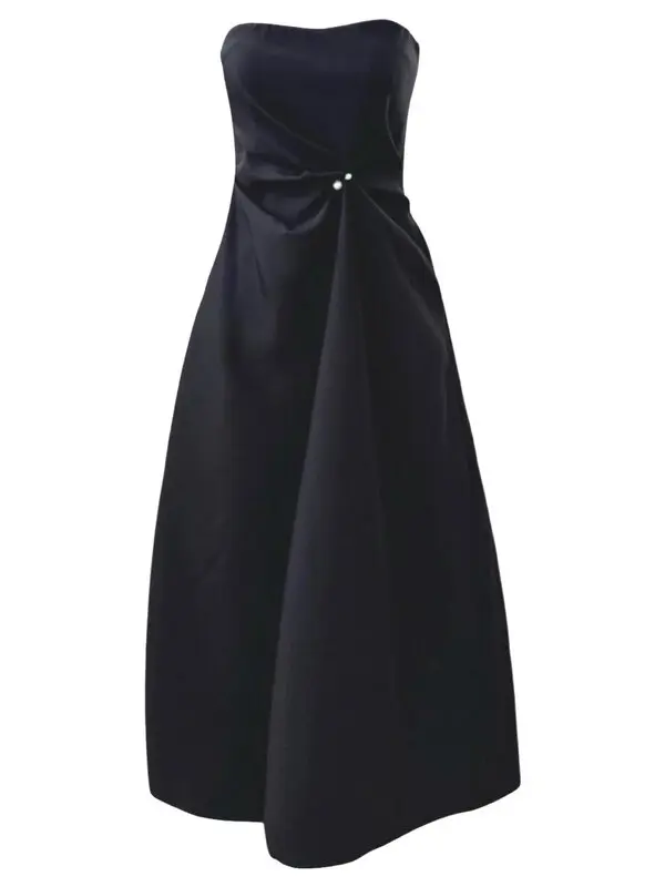 LONDON ATELIER BYPRODUCT Strapless Maxi Dress With Pearl Detail - Black