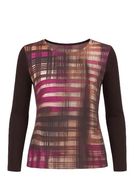 CONQUISTA Printed Long Sleeve Top - Red