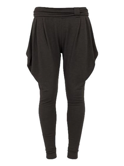 CONQUISTA Harem Style Jersey Pants With Pockets - Black