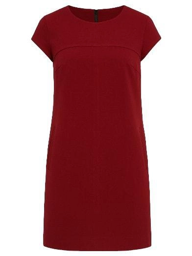 CONQUISTA Sack Dress With Cap Sleeves - Red