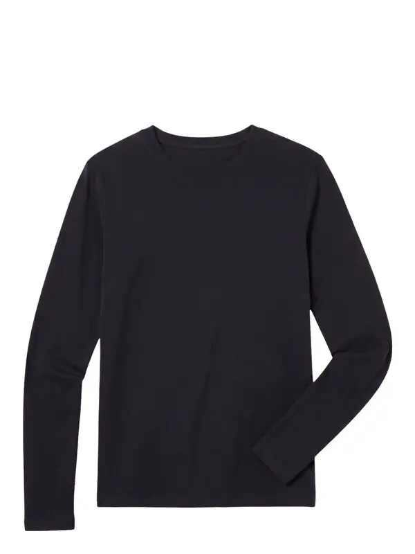 BRODIE CASHMERE Long Sleeve Crew Neck - Black