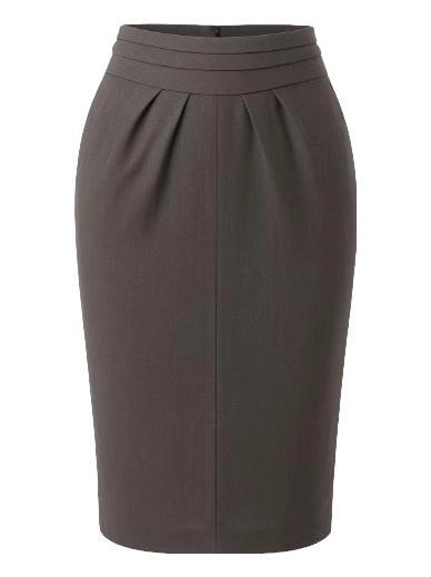 CONQUISTA Tulip Skirt With Pleat Detail - Brown