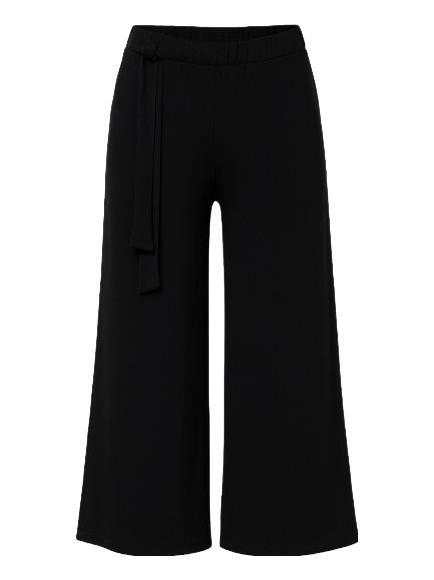 CONQUISTA Wide Leg Culottes With Belted Waistband - Black