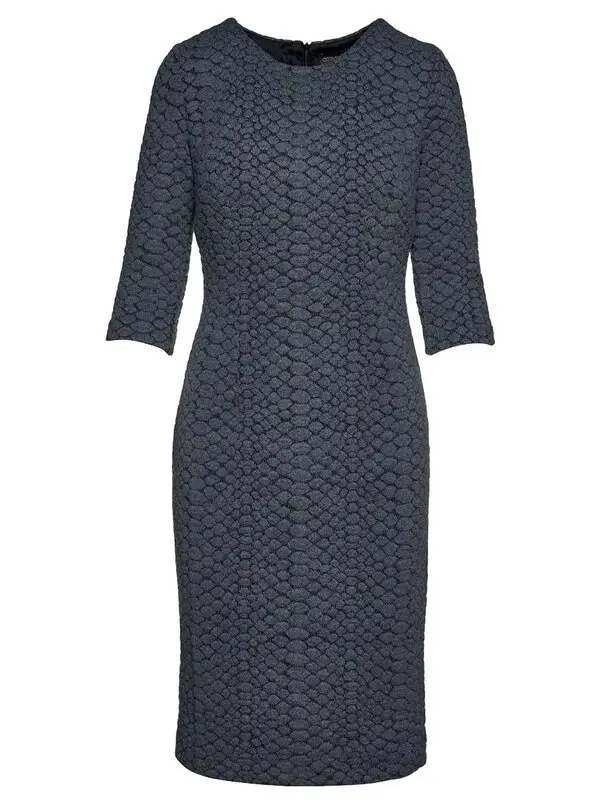 CONQUISTA Dark Jacquard Knit Dress - Grey
