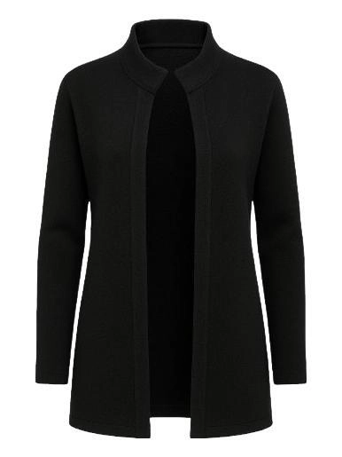 CONQUISTA Knit Jacquard Jacket With Batwing Sleeves - Black
