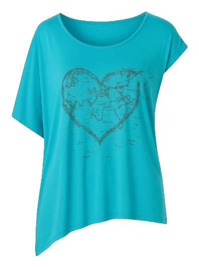 CONQUISTA Asymmetrical Printed Top - Blue