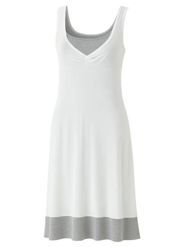 CONQUISTA Sleeveless Two-tone Jersey Dress - Grey