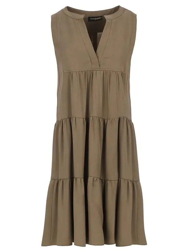 CONQUISTA Sleeveless A-line Dress - Green