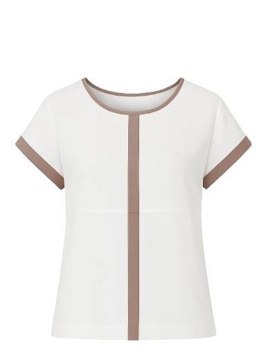 CONQUISTA Sleeveless Top With Contrast Trim - White