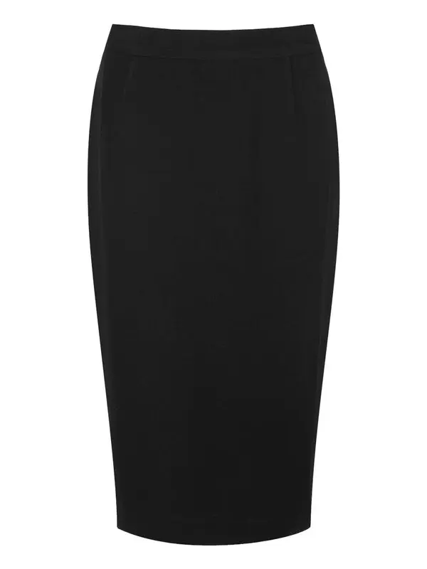 CONQUISTA Fitted High-waisted Pencil Skirt With Back Zip - Black