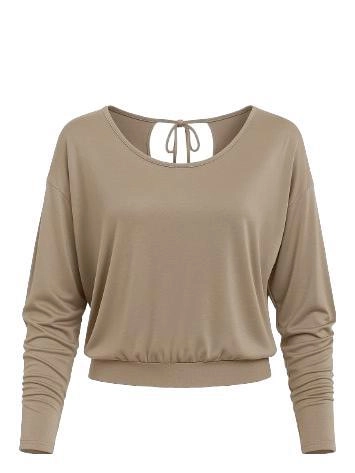 CONQUISTA Tie Back Top In Iron - Brown