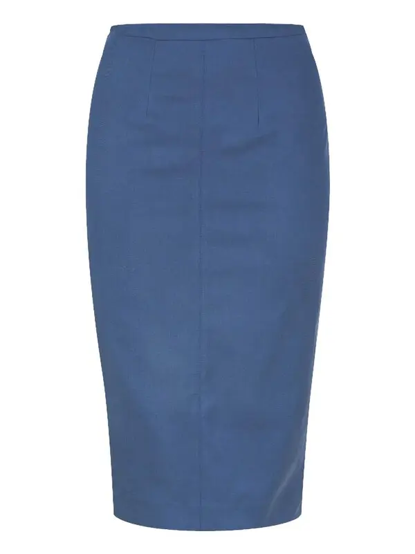 CONQUISTA Fitted Midi Skirt - Blue