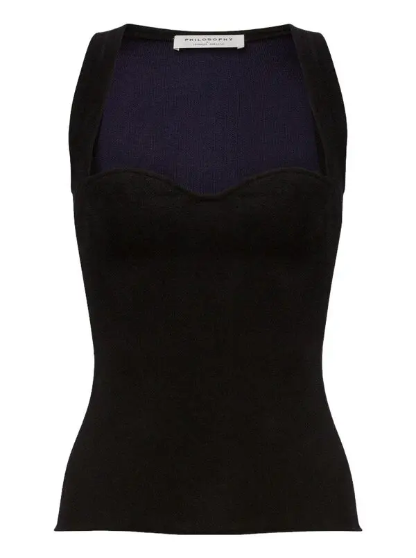 Philosophy Di Lorenzo Serafini Sweetheart Neck Top - Black